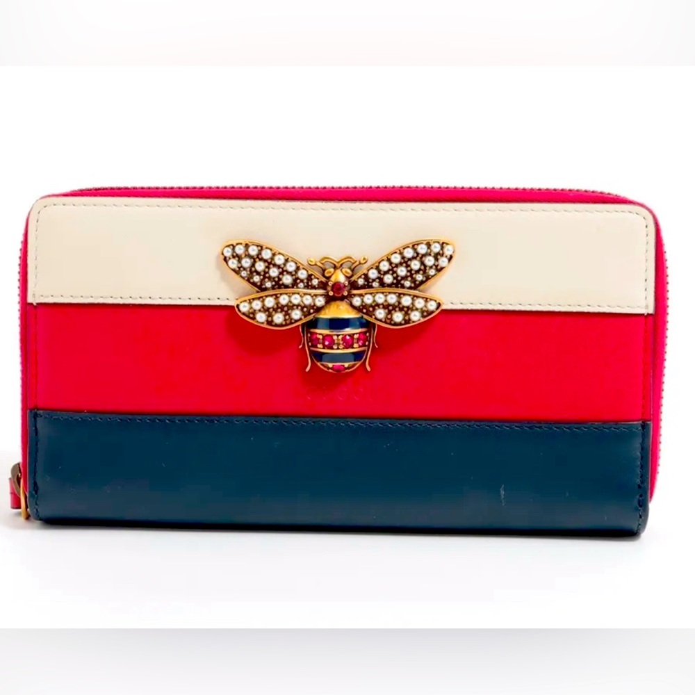 Gucci Queen Margaret Leather Tri Color Zip Around Wal… - Gem